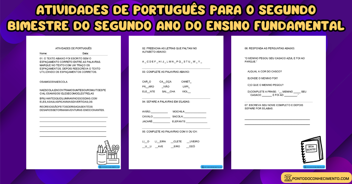 Atividades de português para o segundo bimestre do segundo ano do ensino fundamental - Ponto do ...