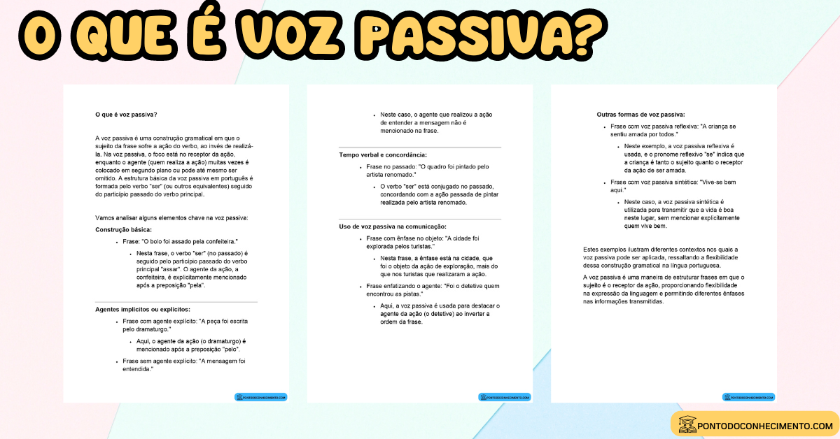 O que é voz passiva? - Ponto do Conhecimento