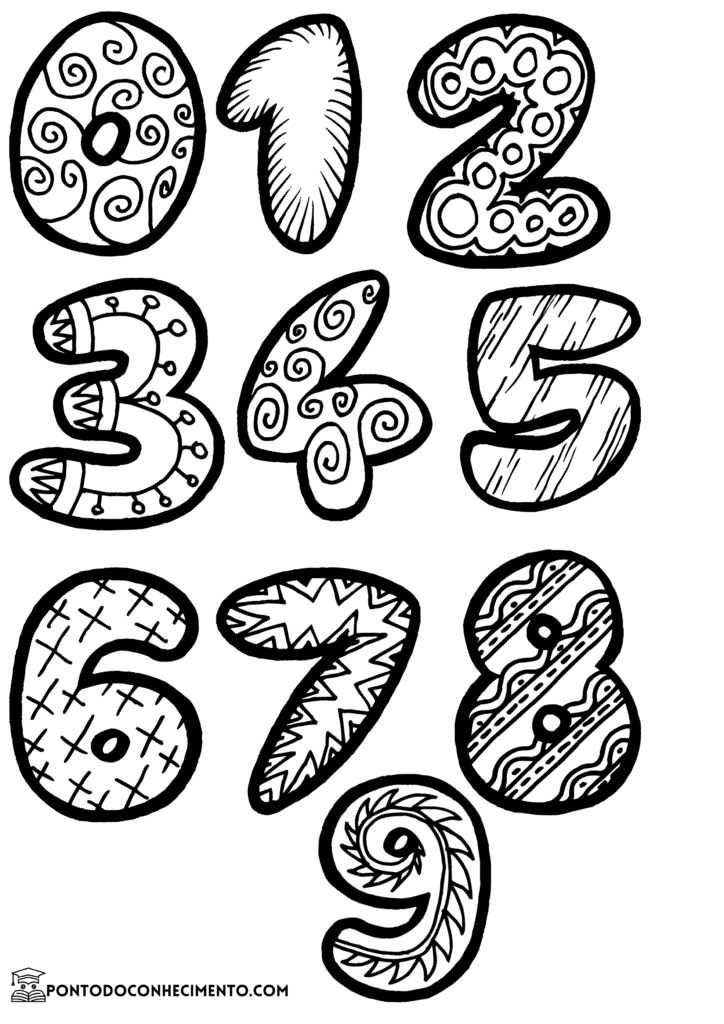 Números para colorir: Educação Infantil - Ponto do Conhecimento