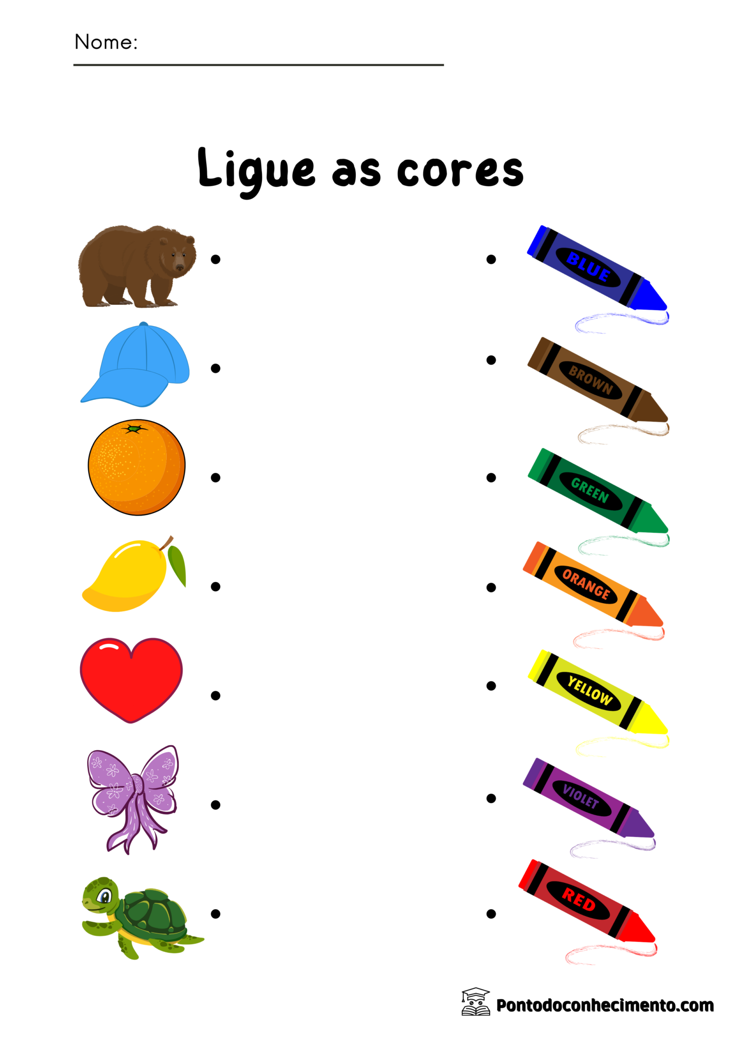 Atividades com cores para imprimir - Ponto do Conhecimento