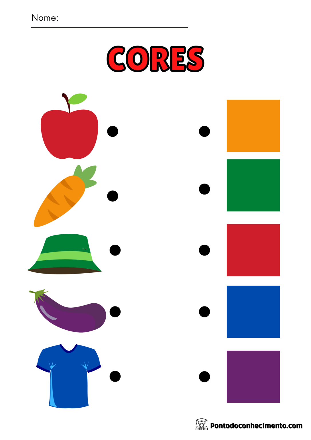 Atividades com cores para imprimir - Ponto do Conhecimento