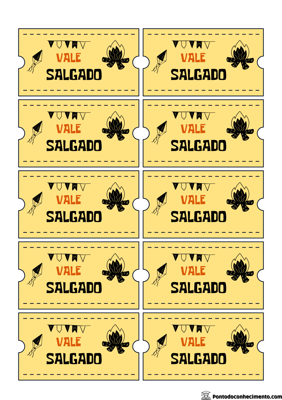 Ticket para festa junina: Tag para festa junina, Vale para festa junina ...
