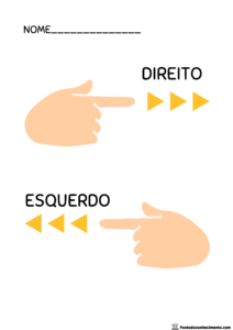 Atividades de lateralidade: Esquerdo, Direito - Ponto do Conhecimento