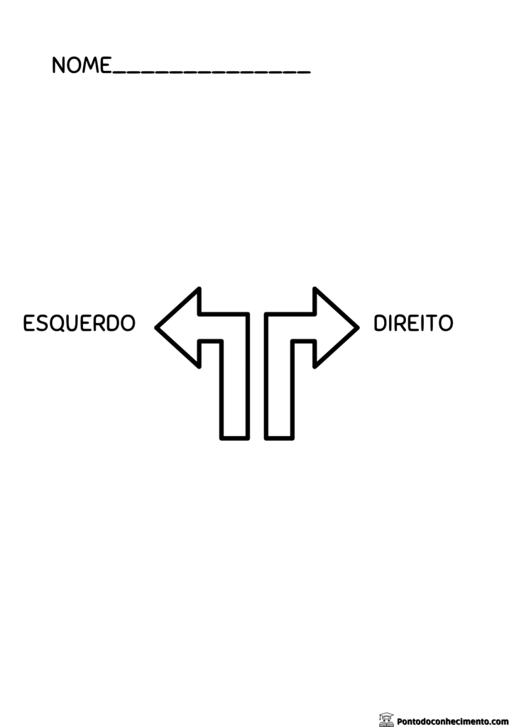 Atividades de lateralidade: Esquerdo, Direito - Ponto do Conhecimento