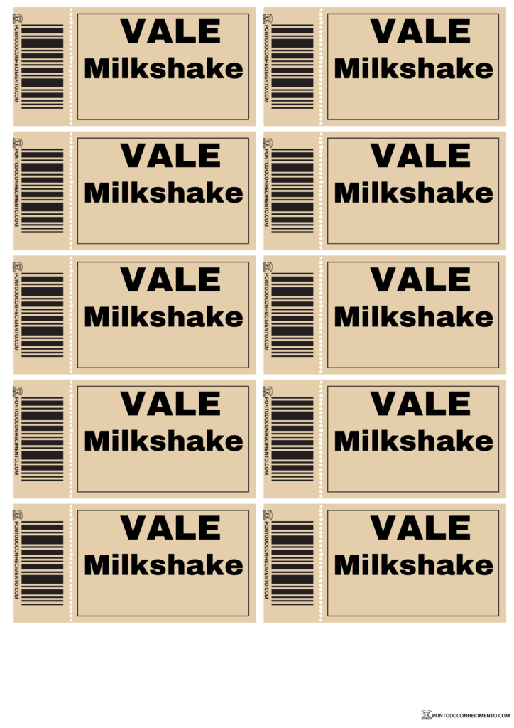 Vale pronto para imprimir - Ponto do Conhecimento