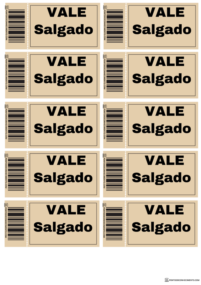 Vale pronto para imprimir - Ponto do Conhecimento