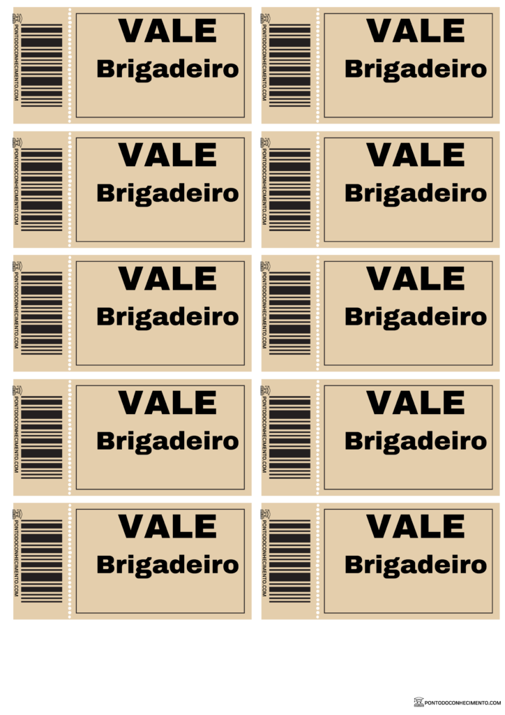 Vale pronto para imprimir - Ponto do Conhecimento