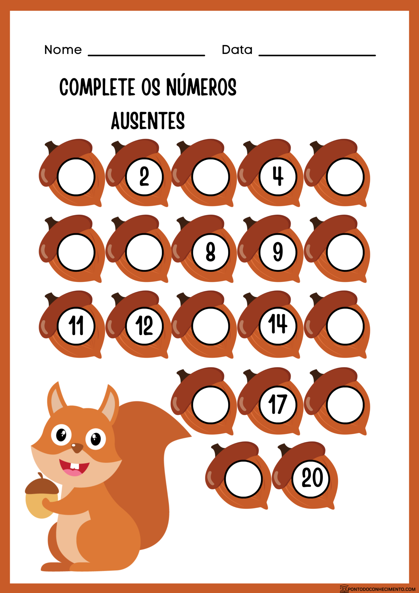 Atividades de Sequência Numérica: 1º ao 2º ano do ensino fundamental ...