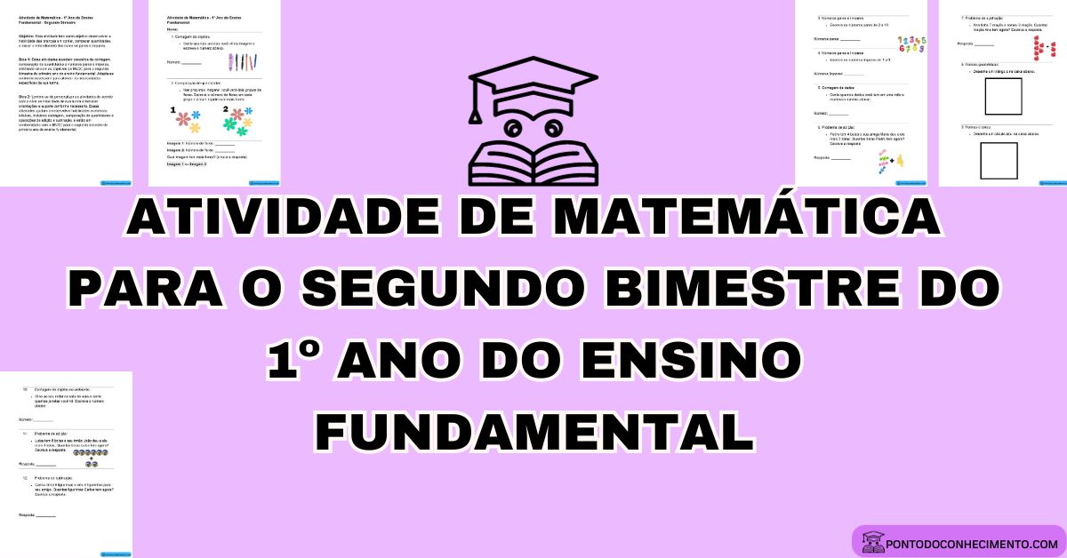 Atividade de Matemática para o Segundo Bimestre do 1º Ano do Ensino Fundamental - Ponto do ...