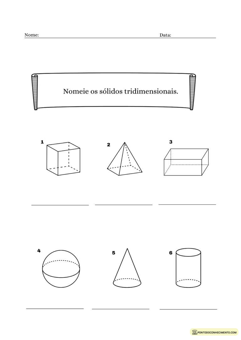 Atividades sobre sólidos geométricos - Ponto do Conhecimento