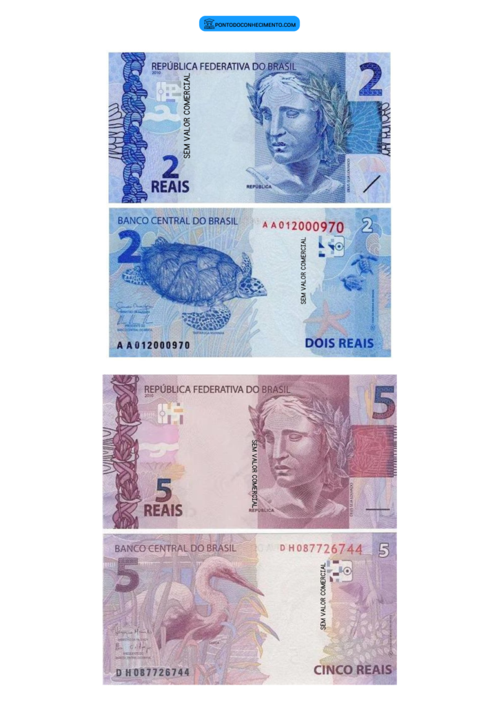 Cédulas e moedas brasileiras para imprimir - Ponto do Conhecimento