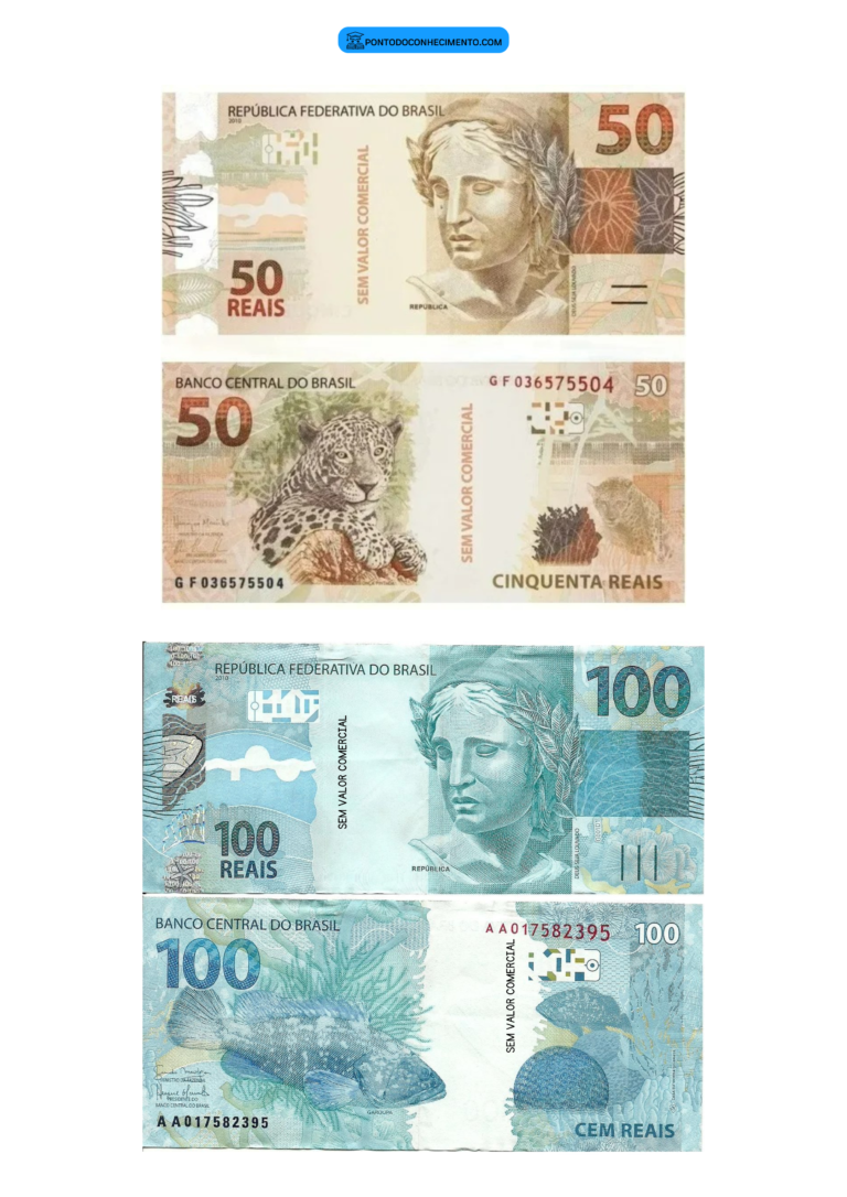 Cédulas e moedas brasileiras para imprimir - Ponto do Conhecimento