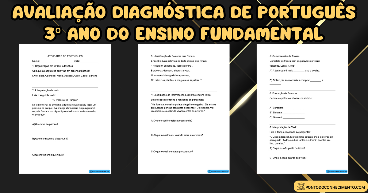 Avaliação diagnóstica de português 3º ano do ensino fundamental - Ponto ...