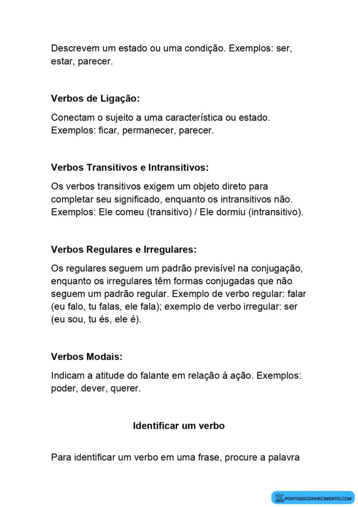 O que é um Verbo? - Ponto do Conhecimento