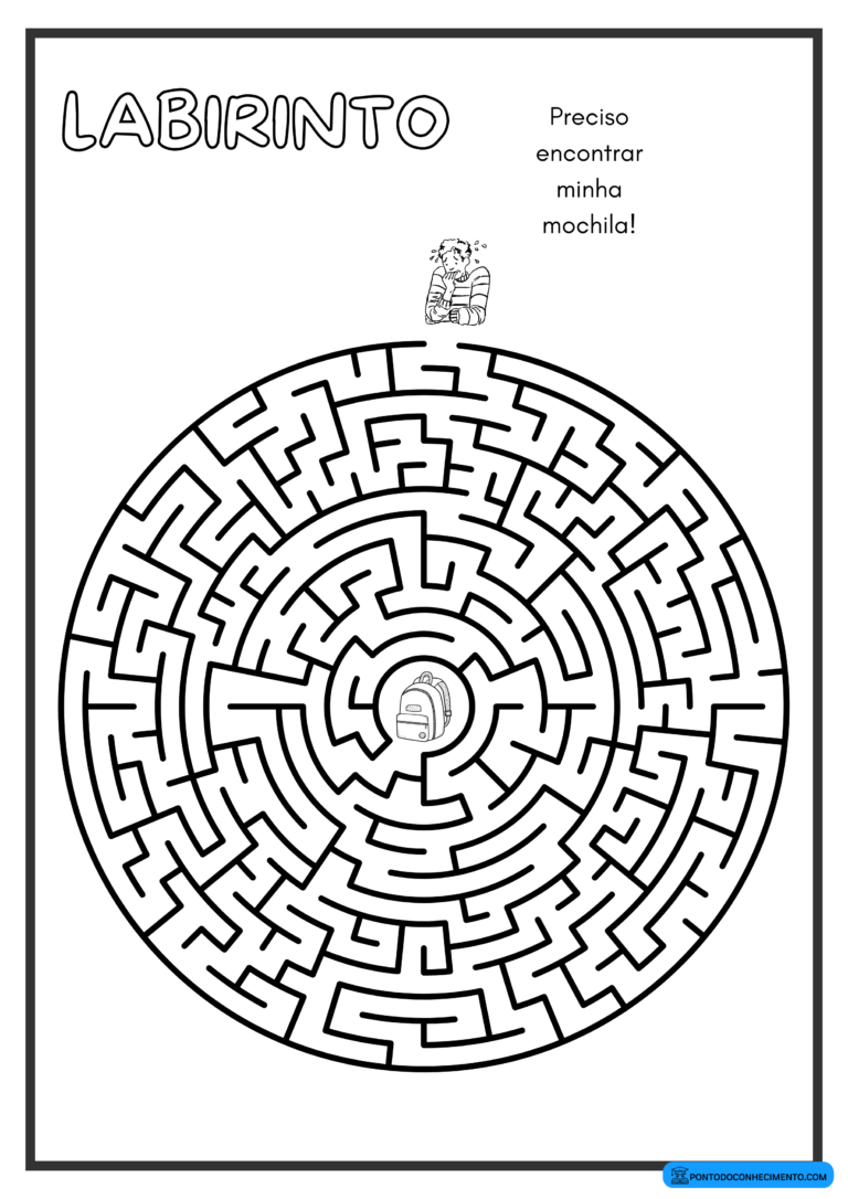 labirintos para imprimir - Ponto do Conhecimento