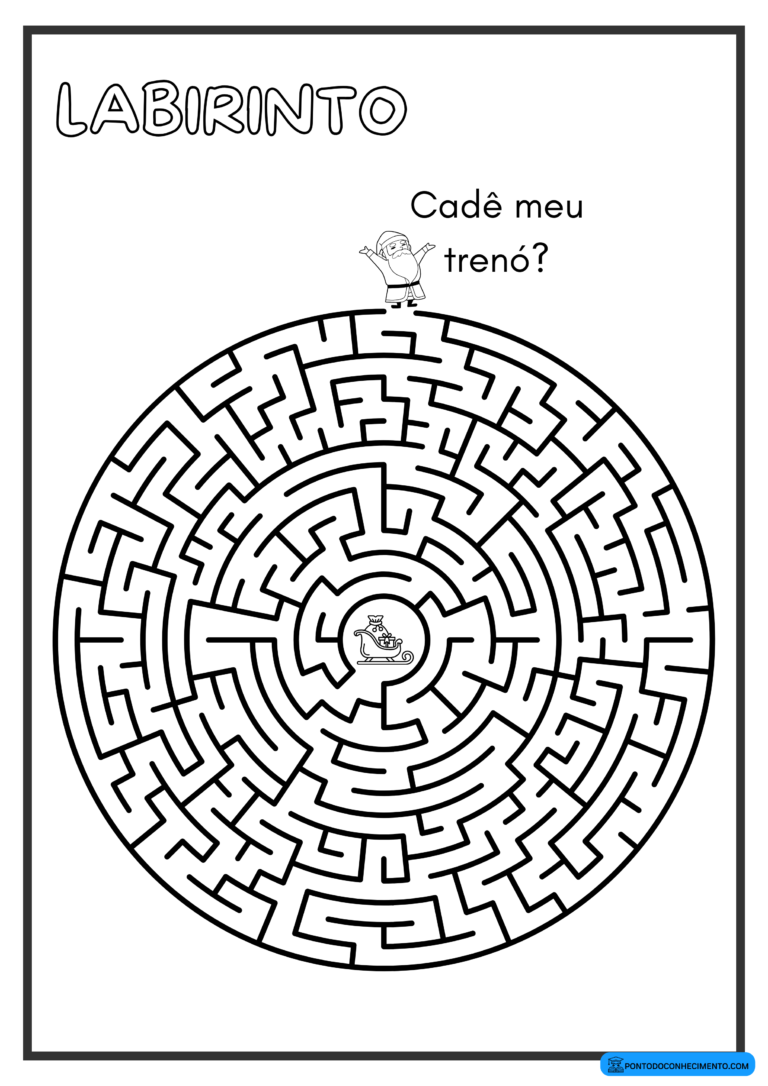 labirintos para imprimir - Ponto do Conhecimento