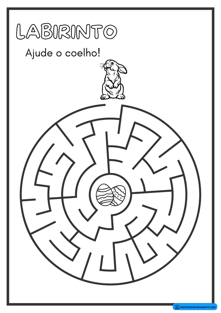labirintos para imprimir - Ponto do Conhecimento