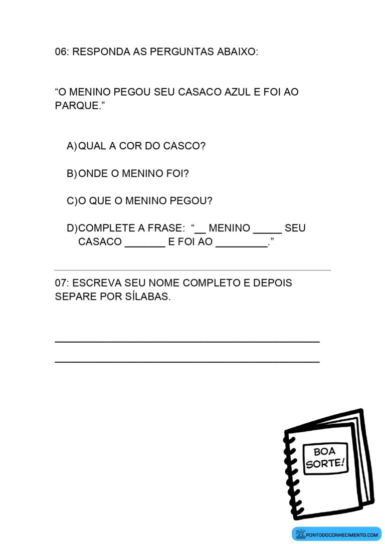 Atividades De Português Para O Segundo Bimestre Do Segundo Ano Do