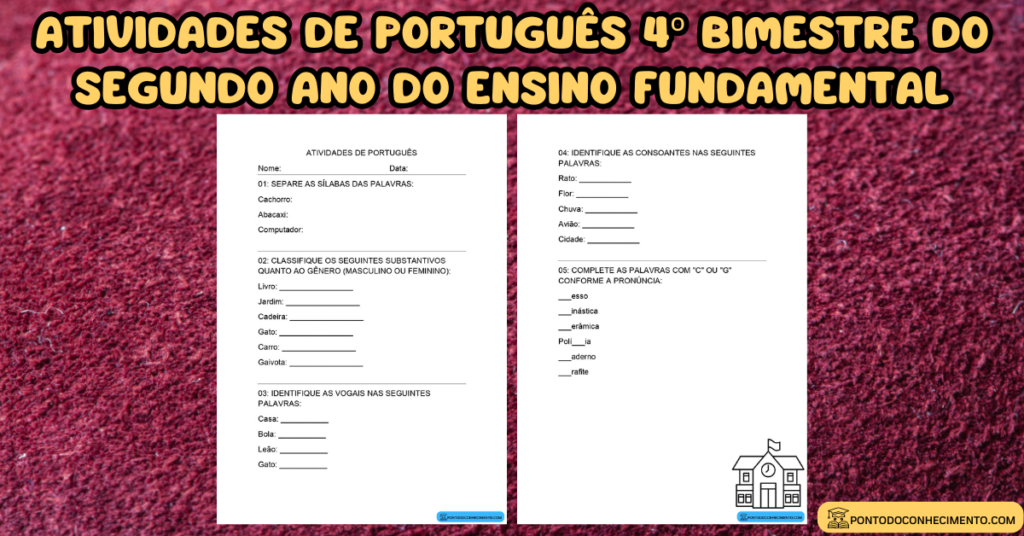 Arquivo de Exercícios de português 4º bimestre do segundo ano do ensino ...