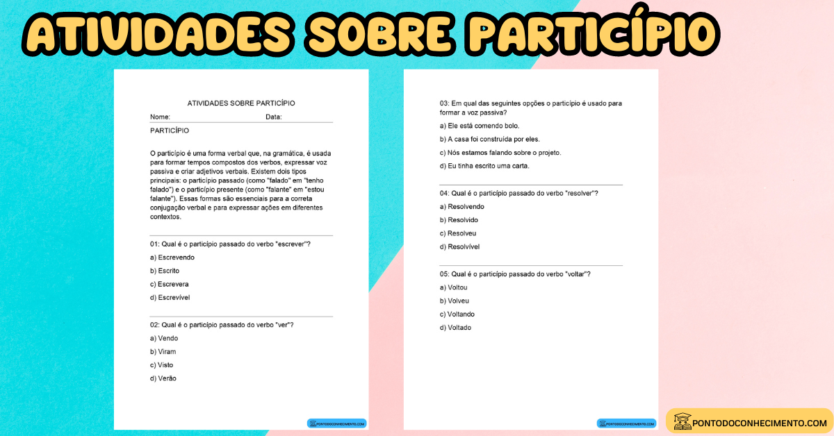 Atividades sobre particípio - Ponto do Conhecimento