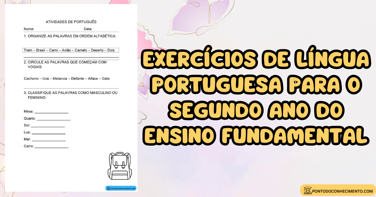 Exercícios de Língua Portuguesa para o Segundo Ano do ensino ...
