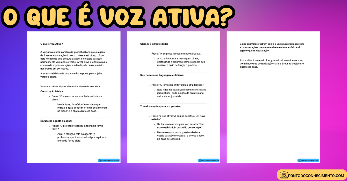 Arquivo de Importância da voz ativa - Ponto do Conhecimento