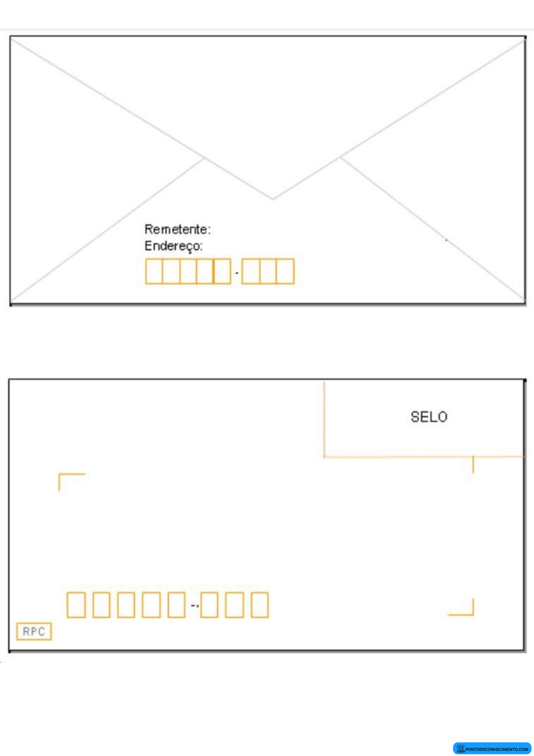 Modelo de envelope para imprimir - Ponto do Conhecimento