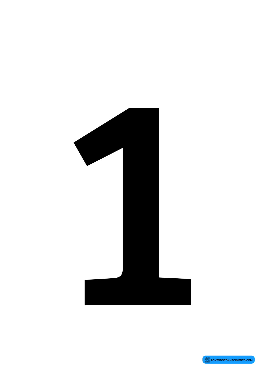 Números de 0 a 9 em A4 para imprimir - Ponto do Conhecimento