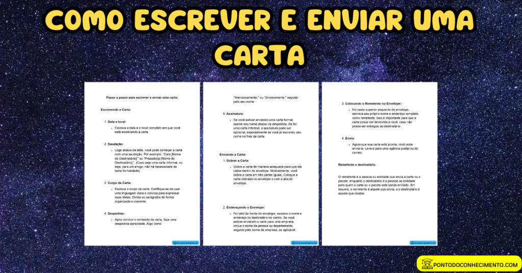 Arquivo de Modelo de carta para escolares - Ponto do Conhecimento