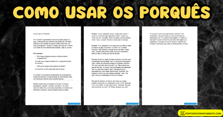 Como usar os porquês - Ponto do Conhecimento