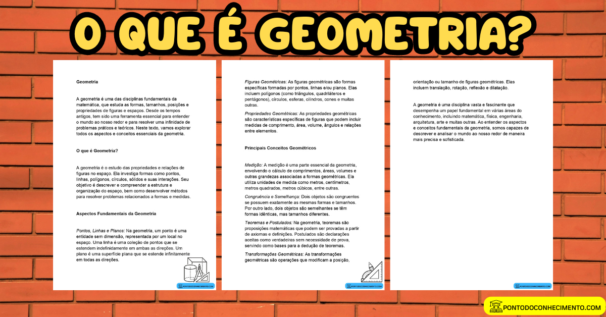 O que é Geometria? - Ponto do Conhecimento