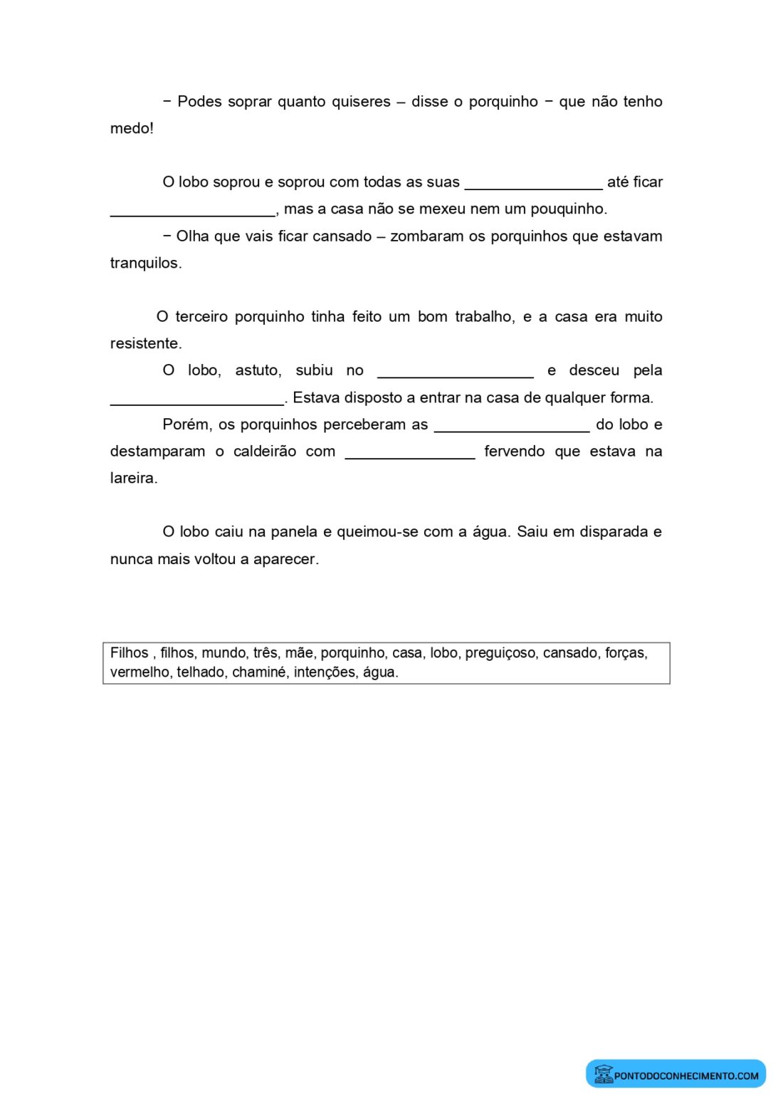 Atividade com texto para concordância - Ponto do Conhecimento