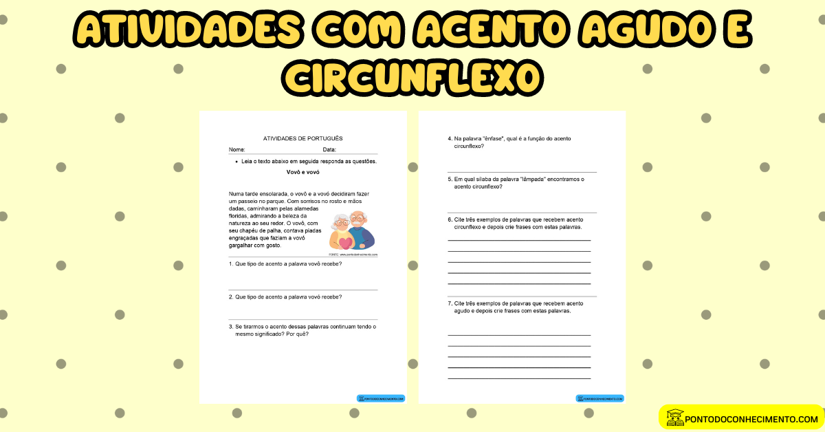 Acento Agudo E Circunflexo Atividades - FDPLEARN