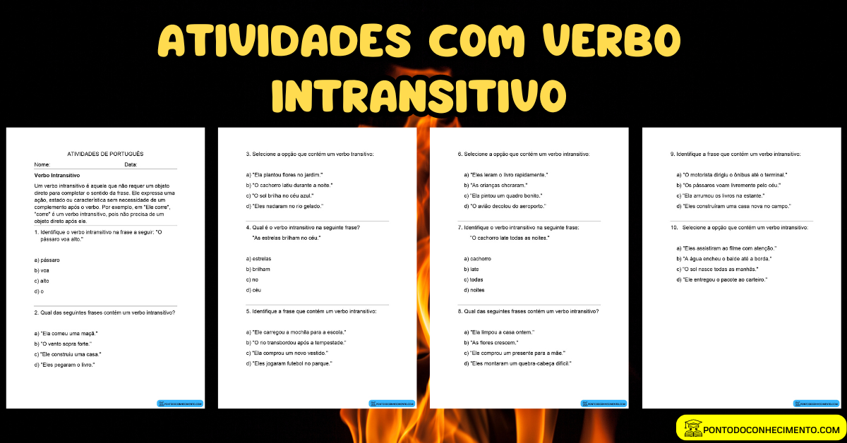 Atividades com verbo intransitivo - Ponto do Conhecimento