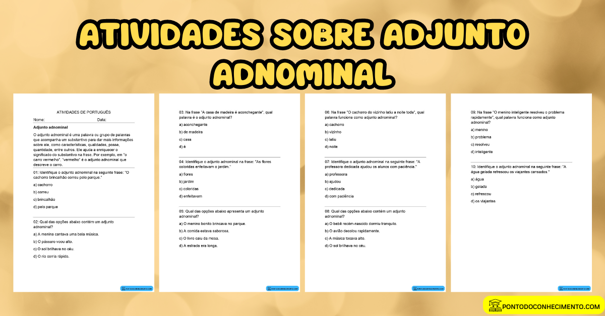 Atividade Sobre Adjunto Adnominal - FDPLEARN