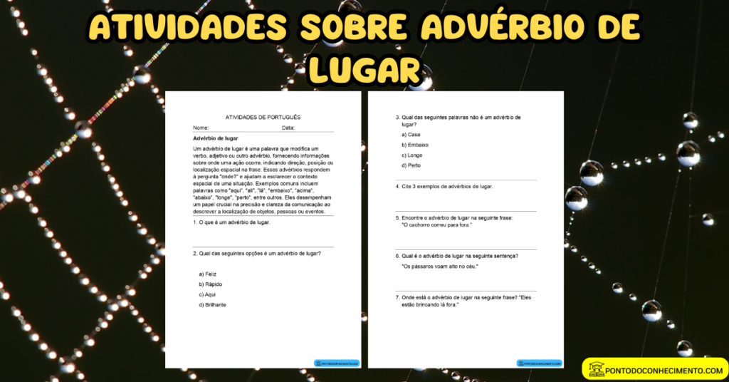 Arquivo de Atividades sobre Advérbio de lugar para imprimir - Ponto do ...