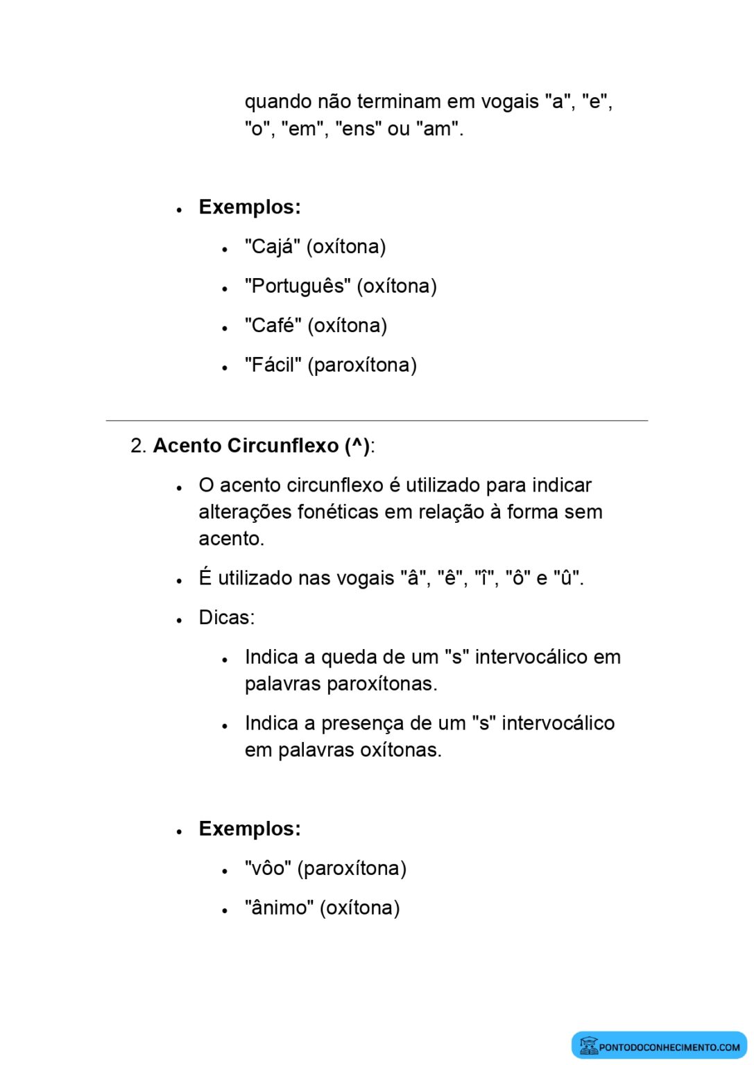 Como usar a acentuação corretamente - Ponto do Conhecimento
