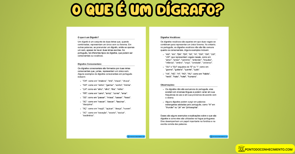 O que é um Dígrafo? - Ponto do Conhecimento