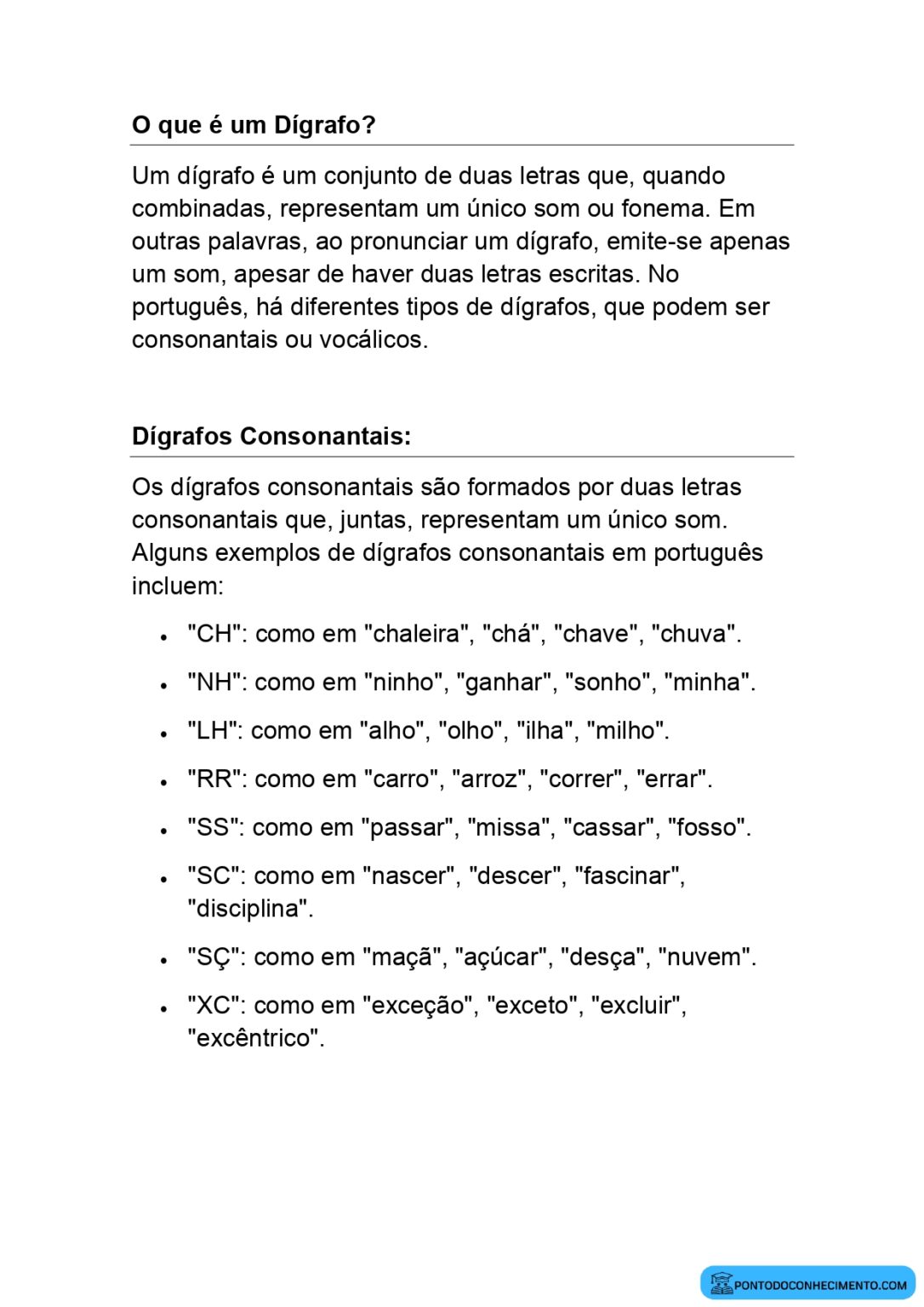 O que é um Dígrafo? - Ponto do Conhecimento