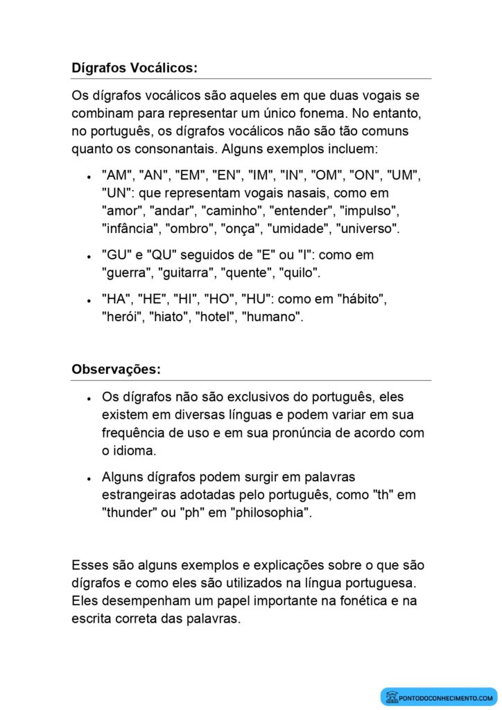 O que é um Dígrafo? - Ponto do Conhecimento