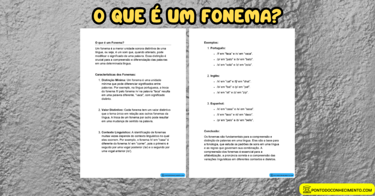Arquivo de Estrutura dos Fonemas - Ponto do Conhecimento