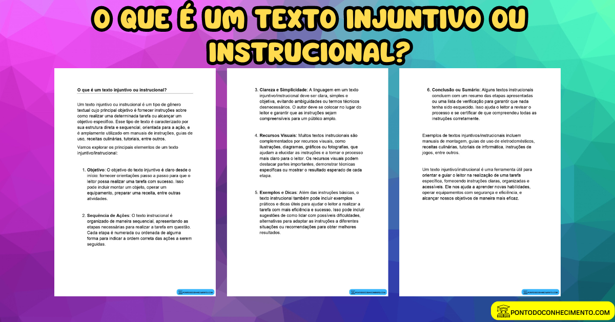 O que é um texto injuntivo ou instrucional? - Ponto do Conhecimento