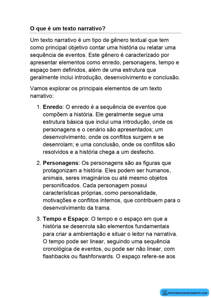 O que é um texto narrativo? - Ponto do Conhecimento O que é um texto narrativo? - Ponto do Conhecimento