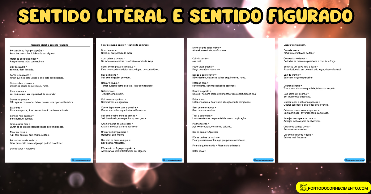 Arquivo de Sentido literal e sentido figurado para imprimir - Ponto do ...