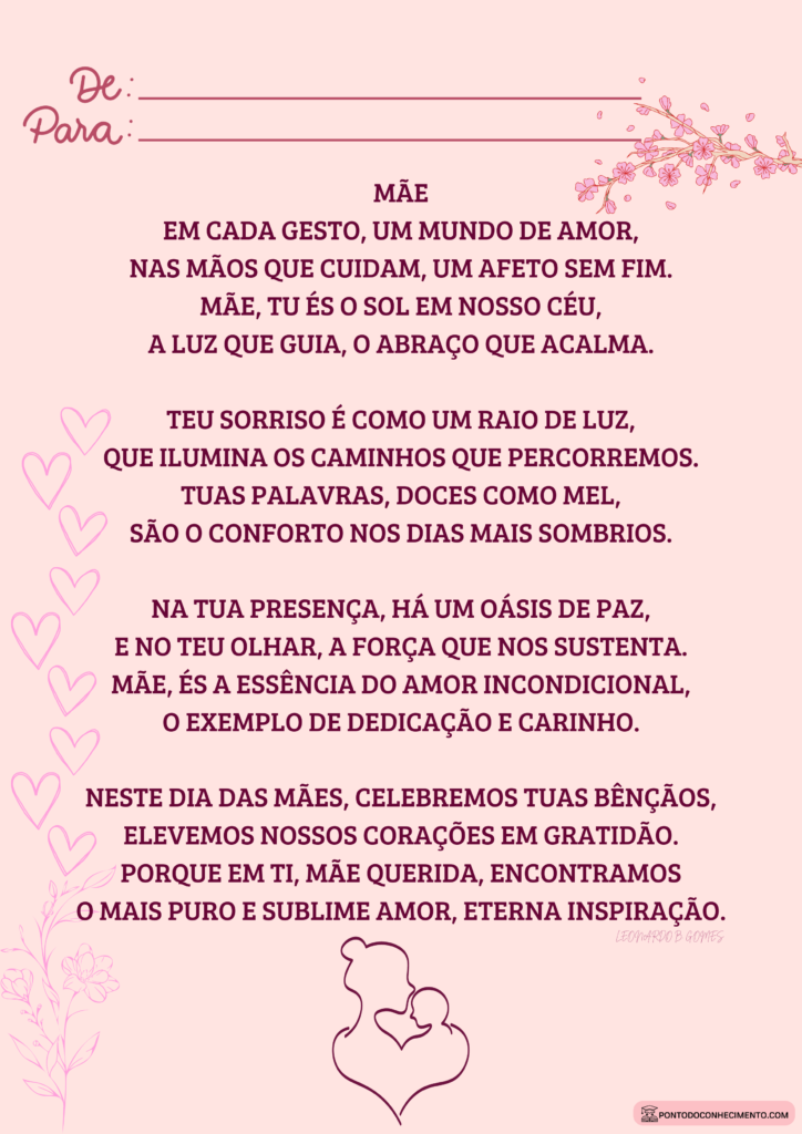 Poema dia das mães - Ponto do Conhecimento
