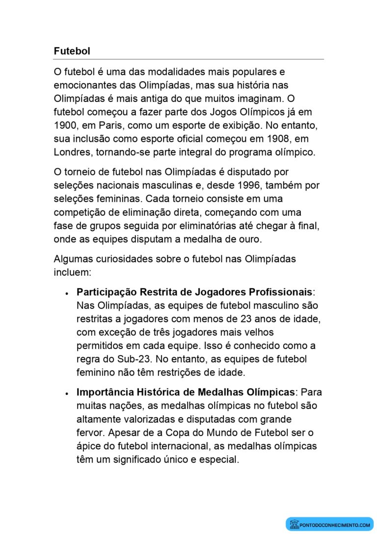 Todos os esportes olímpicos - Ponto do Conhecimento