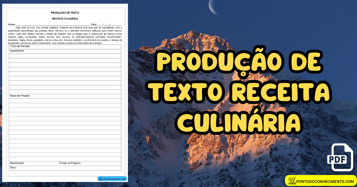 Produção de texto receita culinária - Ponto do Conhecimento
