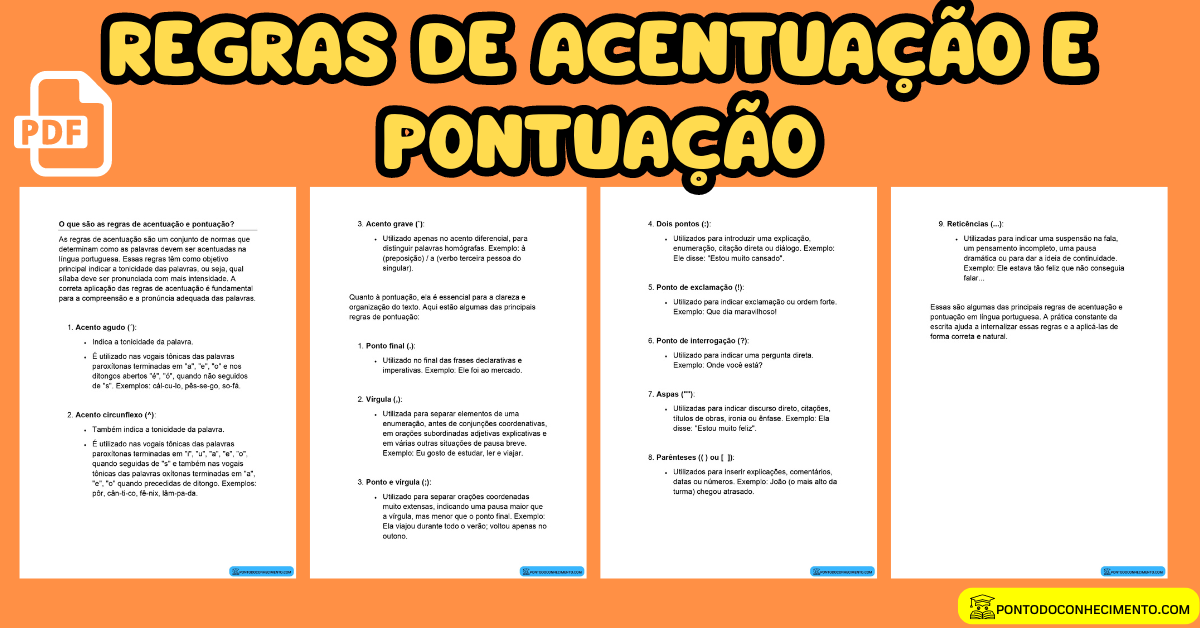 Regras de acentuação e pontuação - Ponto do Conhecimento