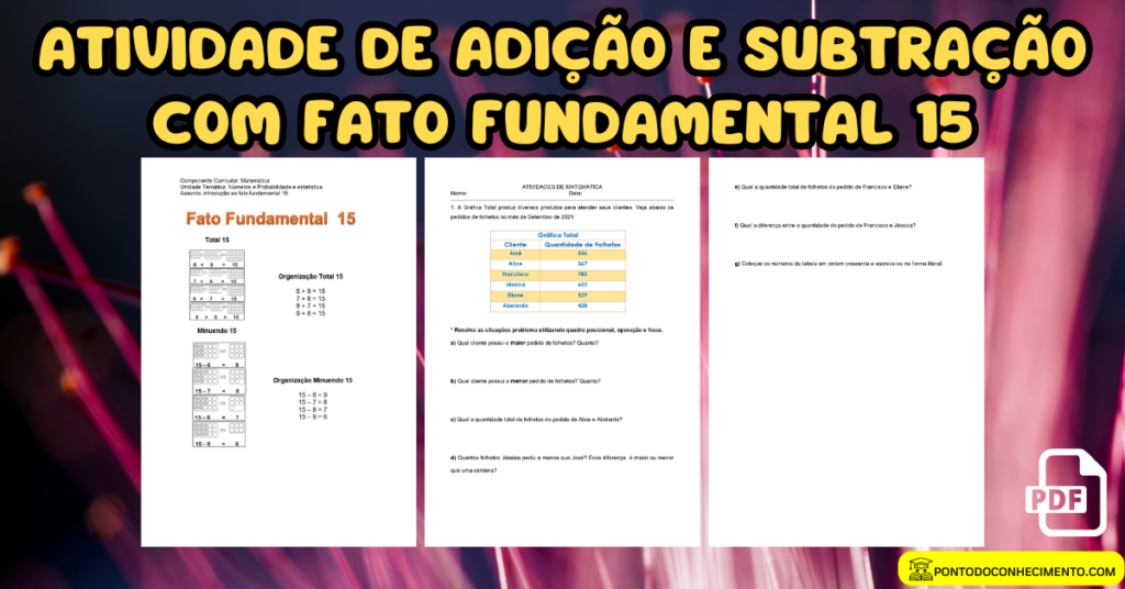 Arquivo de Atividade de adição e subtração com fato fundamental 15 ... Arquivo de Atividade de adição e subtração com fato fundamental 15 ...