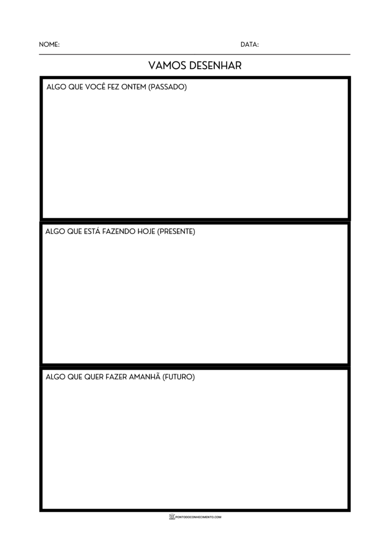 Atividade De Presente Passado E Futuro Para O Primeiro Ano Do Ensino